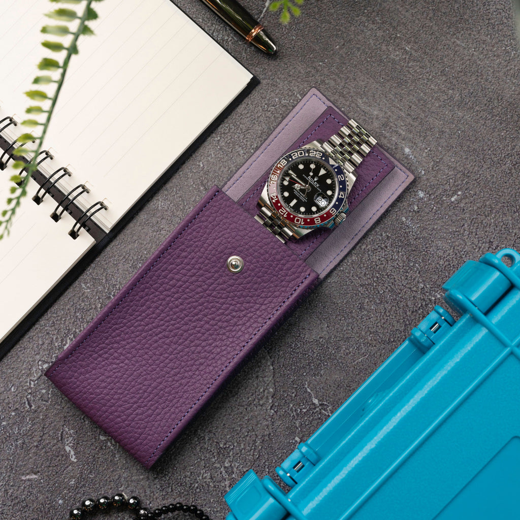Mauve Leather Watch Pouch – IFL Watches
