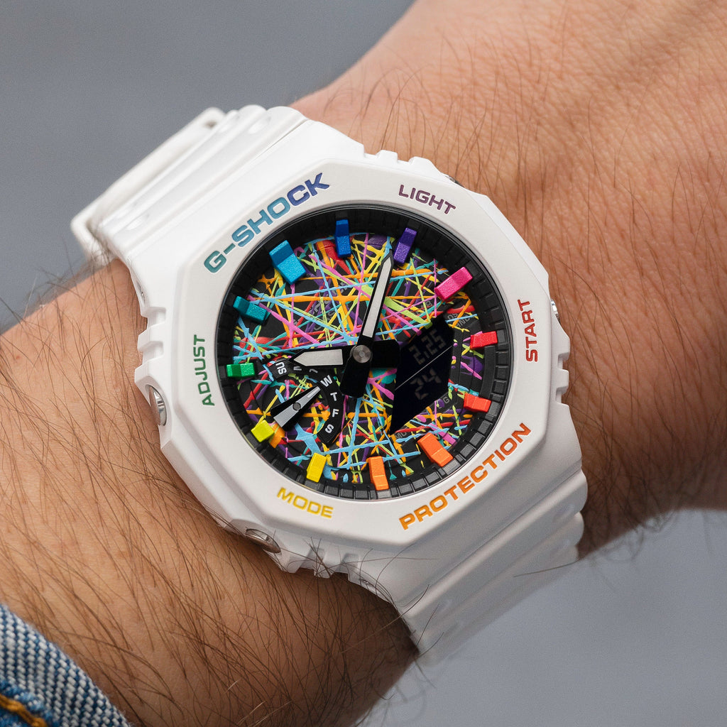 G-Shock CasiOak White Freak Rainbow – IFL Watches